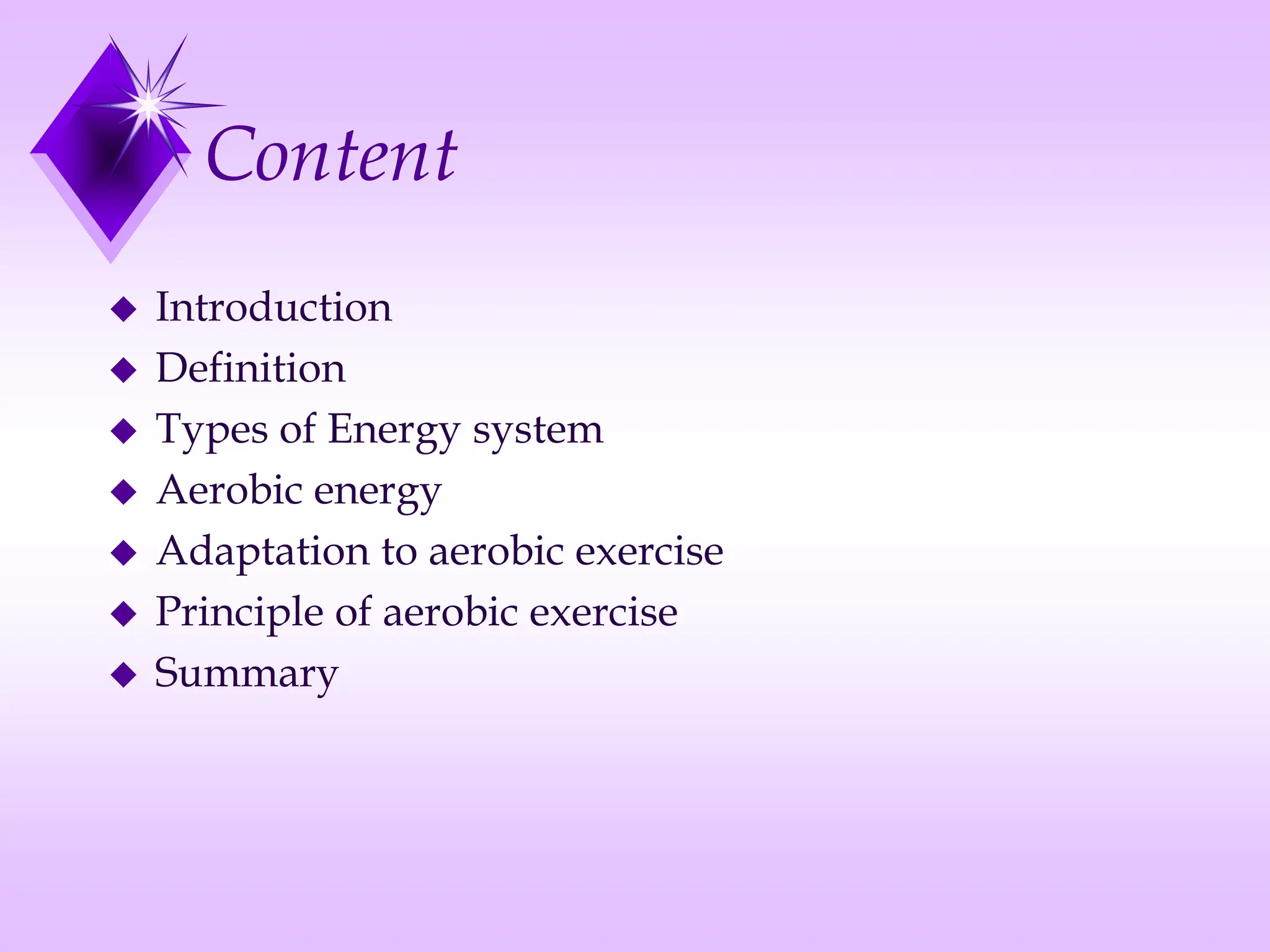 Aerobic Exercise for physiotherapy students | PPT