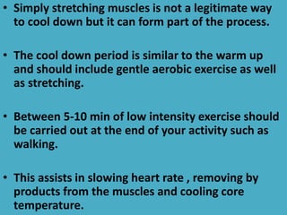 Importance of Aerobics Exercises :warm up and cool down benefits | PPTX