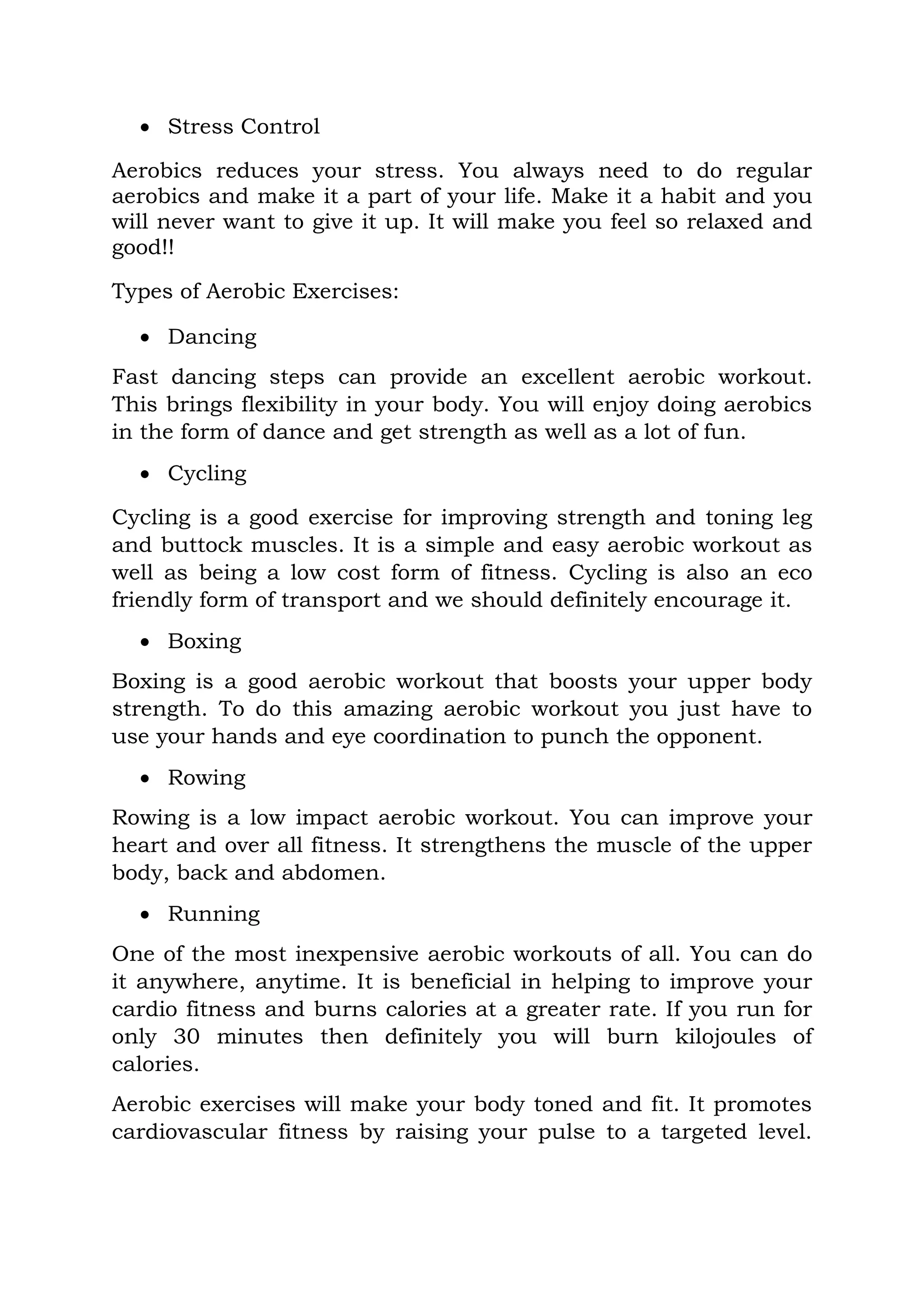 Aerobics exercise | PDF