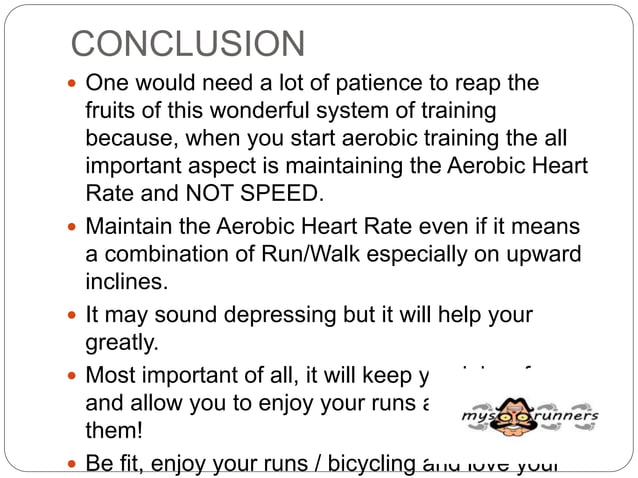 Aerobic training ppt | PPTX | Running and Jogging | Fitness and Exercise