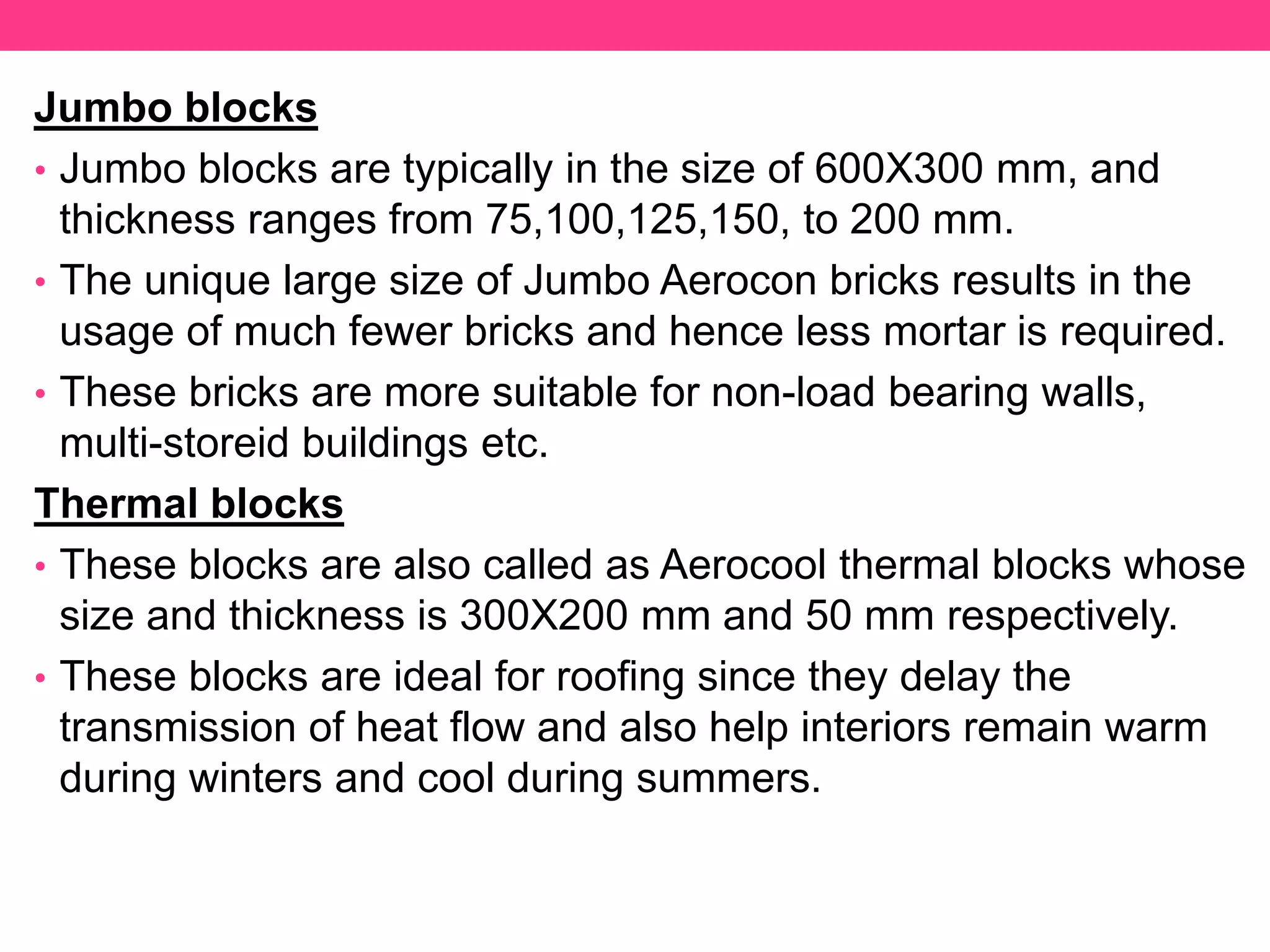 Aerocon bricks | PPTX