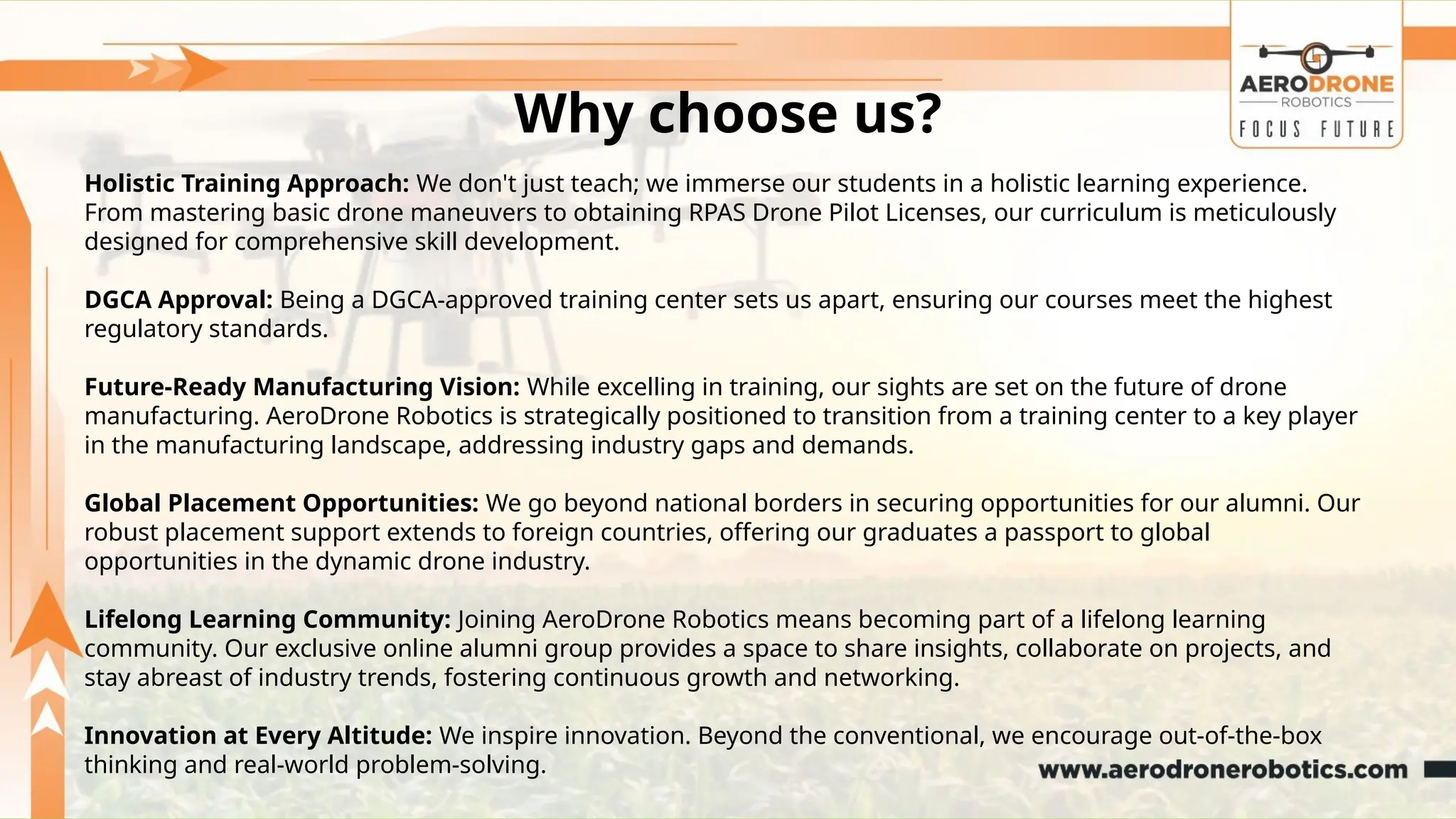 AeroDrone Robotics Your Gateway to Drone Training!! | PPTX