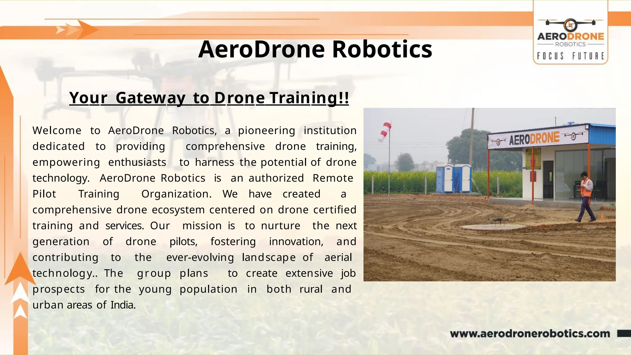 AeroDrone Robotics Your Gateway to Drone Training!! | PPT