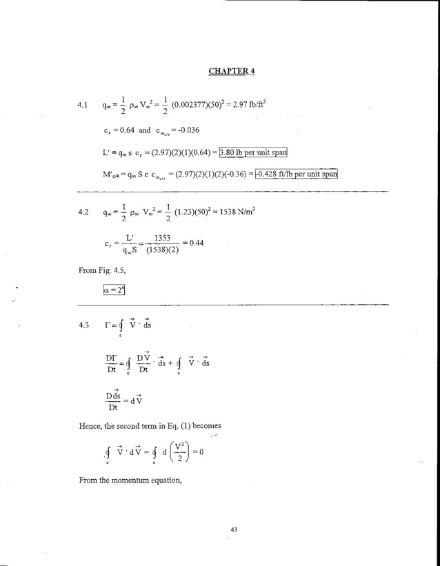 Aerodynamics anderson solution | PDF