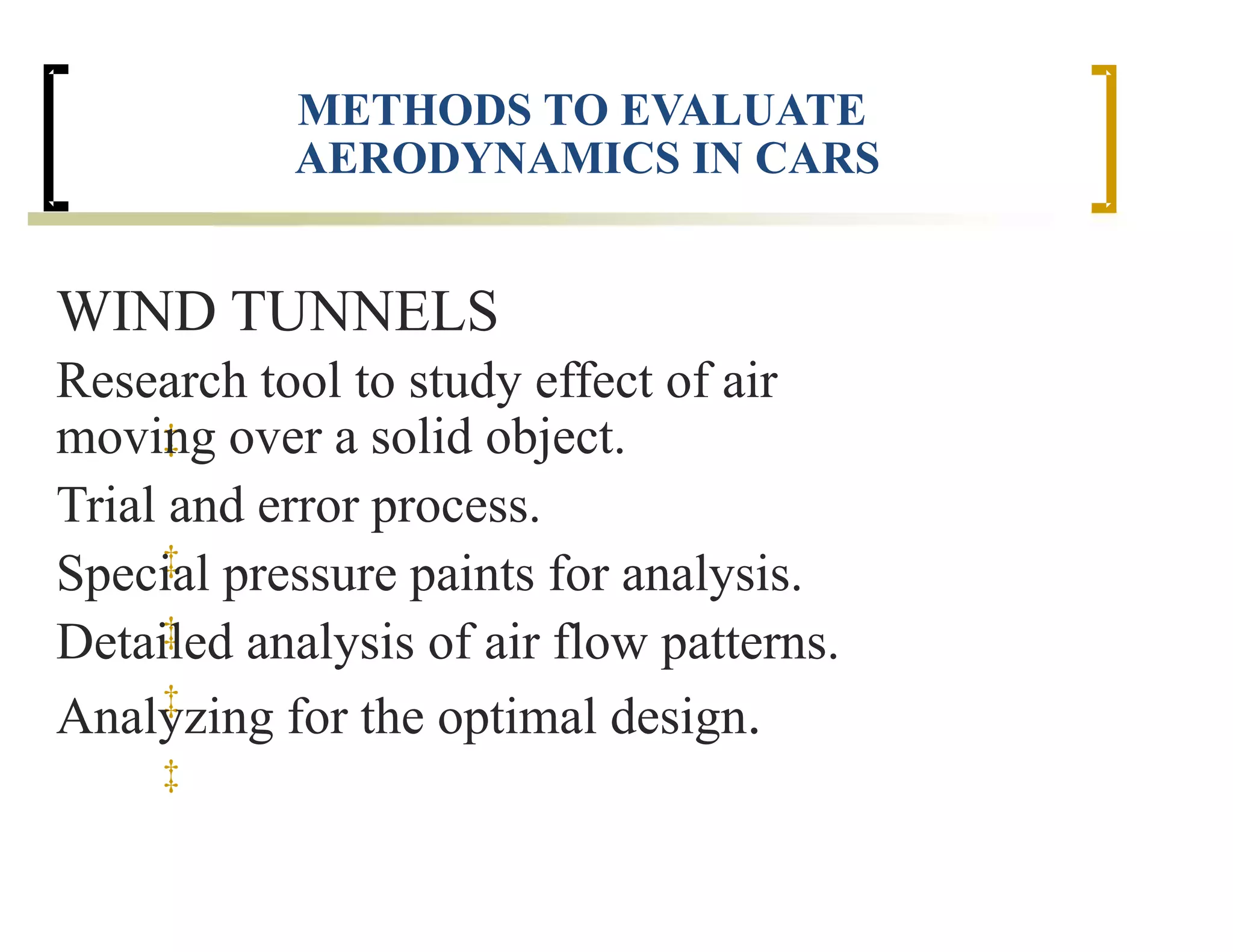 Aerodynamics in cars | PPTX