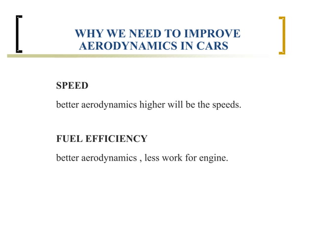 Aerodynamics in cars | PPTX