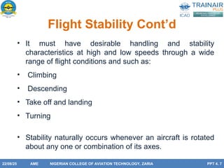 Aerodynamics presentation on flight stability | PPT
