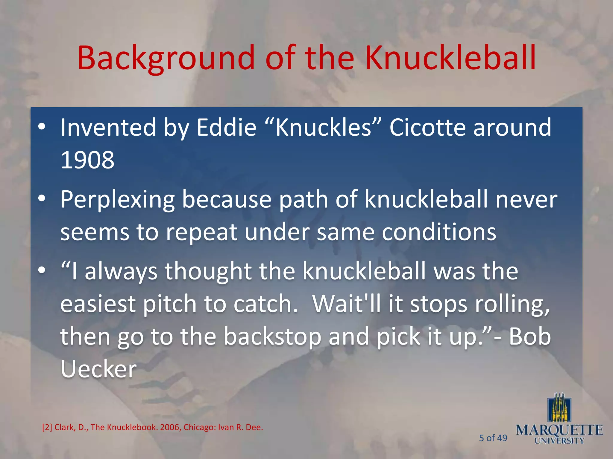 Aerodynamics Of A Knuckleball Pitch Presentation | PPTX