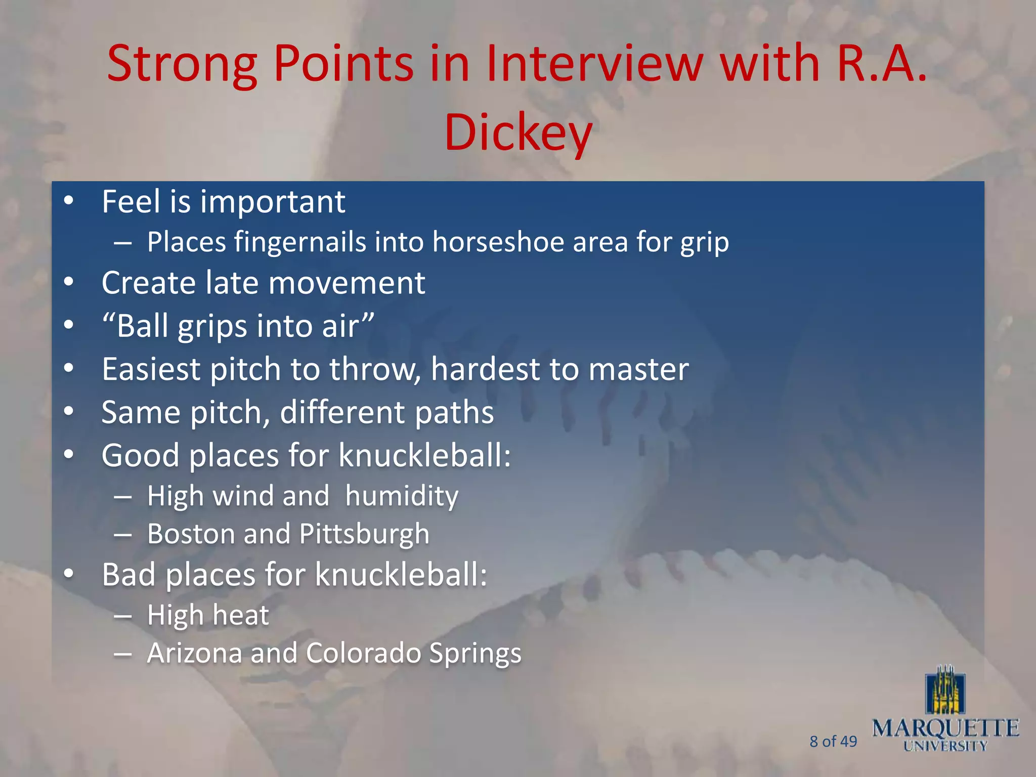 Aerodynamics Of A Knuckleball Pitch Presentation | PPTX