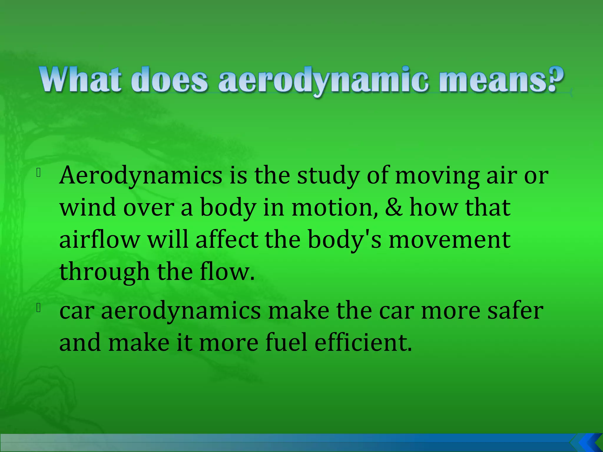 Aerodynamics on car | PPT