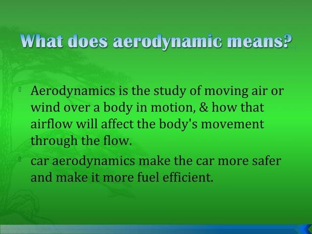 Aerodynamics on car | PPT | Physics | Science