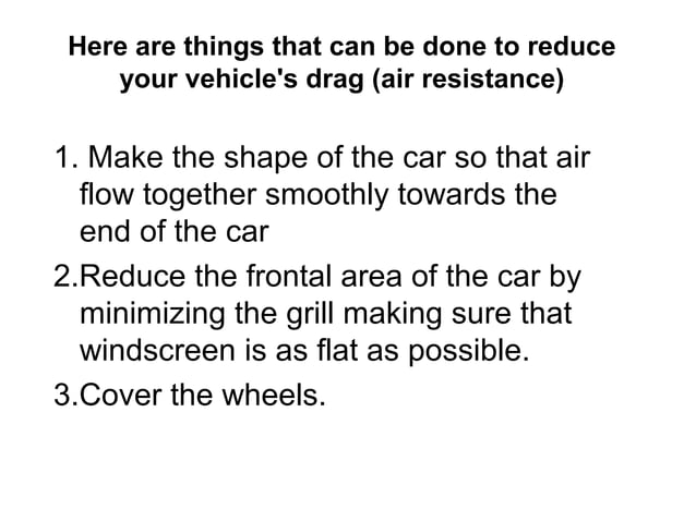 Aerodynamics on car | PPT | Physics | Science
