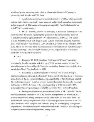 Aeroflot airline report | DOC