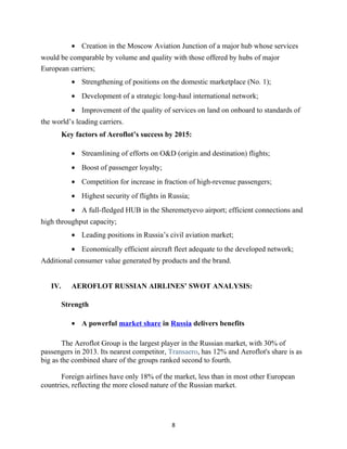 Aeroflot airline report | DOC