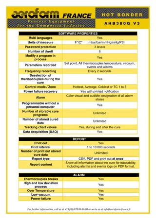 Aeroform 4 zones hot bonder | PDF