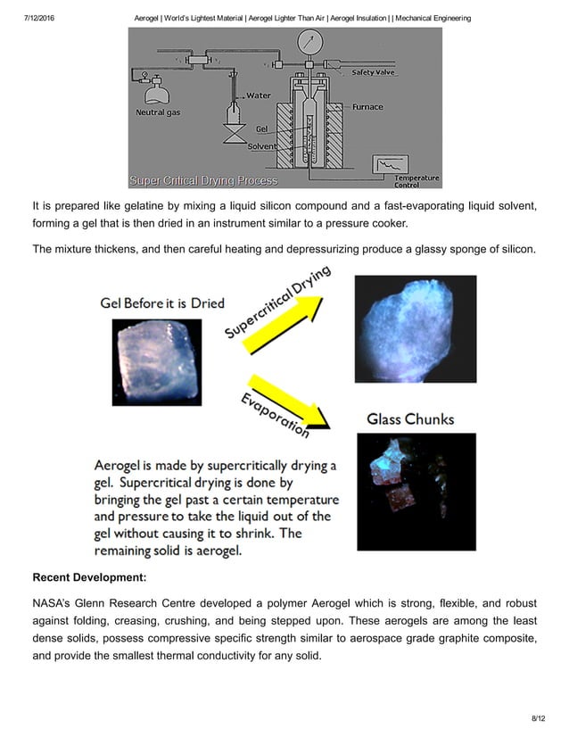 Aerogel world’s lightest material | PDF