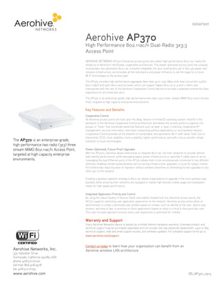 Aerohive AP370 802.11ac Wireless Access Point | PDF