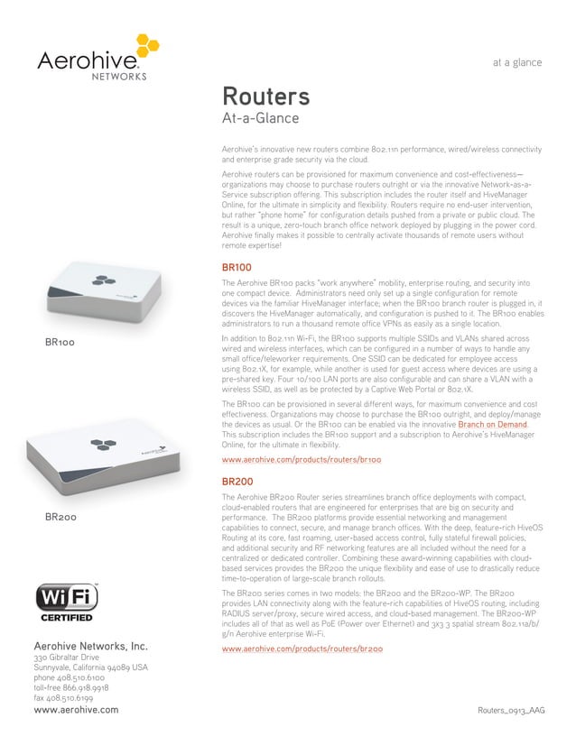 Routers At-a-Glance | PDF