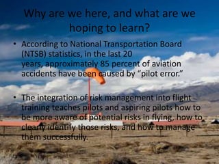 Aeronautical Decision Making And Risk Management For Pilots | PPTX