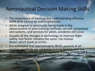 Aeronautical Decision Making And Risk Management For Pilots | PPTX