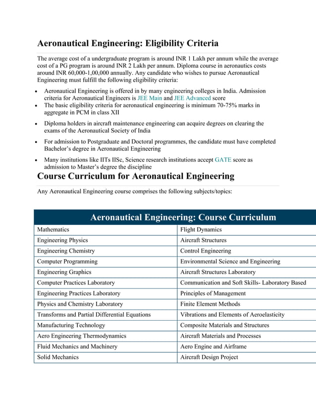 Aeronautical engineering | PDF