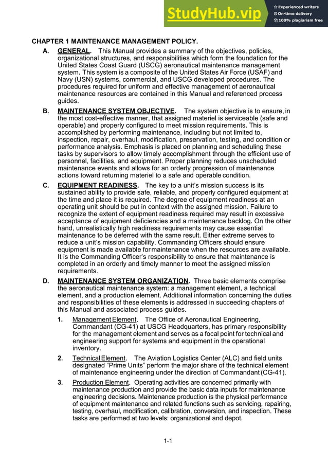 AERONAUTICAL ENGINEERING MAINTENANCE MANAGEMENT MANUAL | PDF