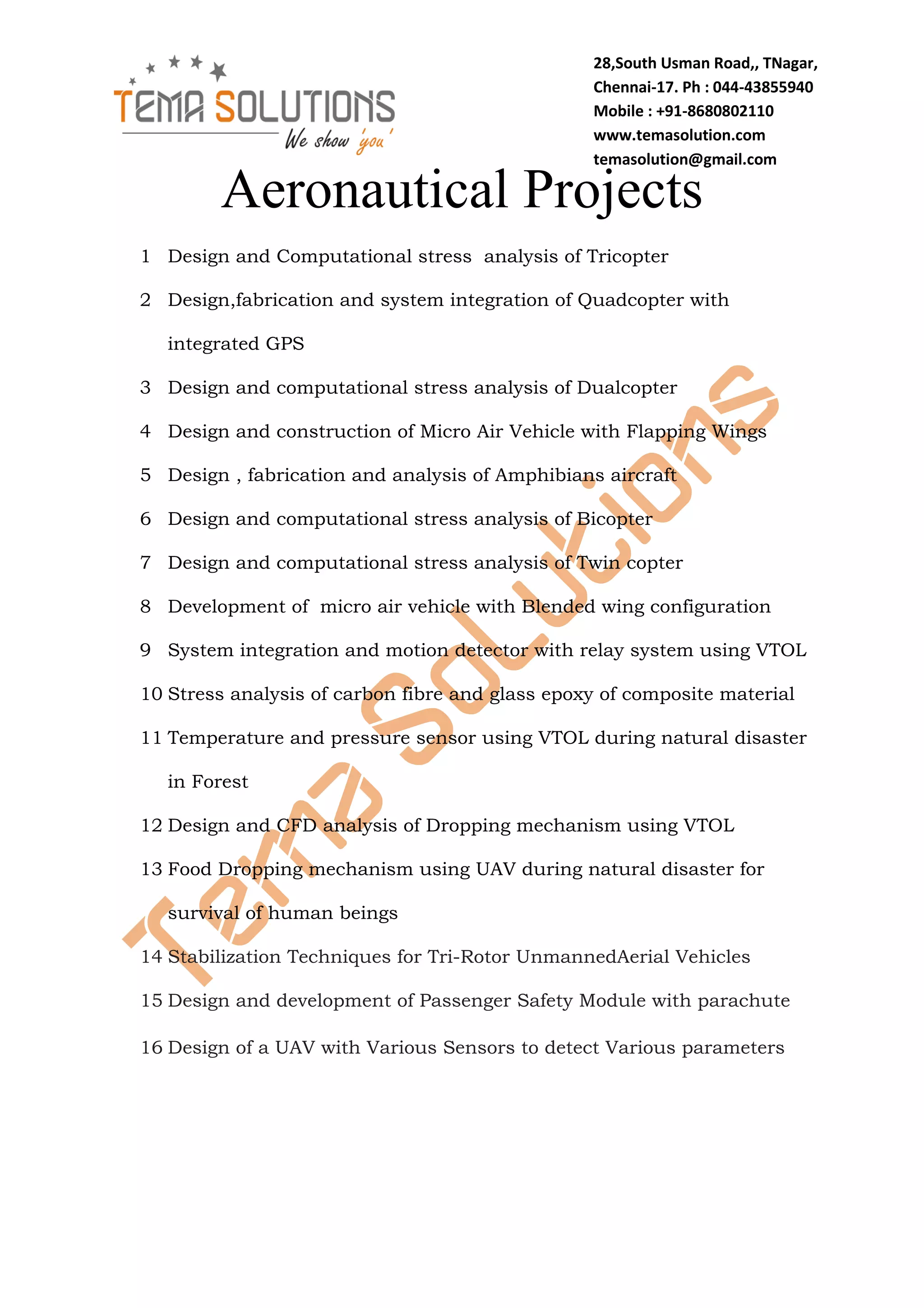 Aeronautical projects | PDF