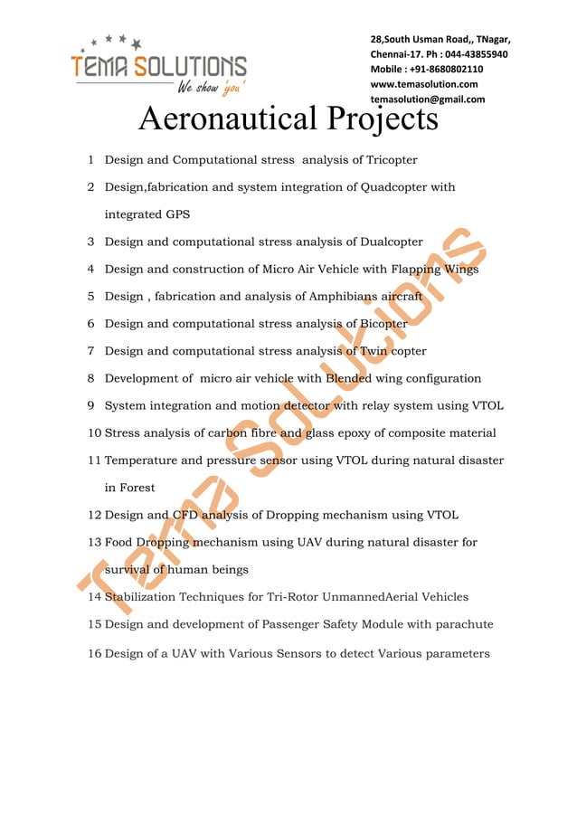 Aeronautical projects | PDF