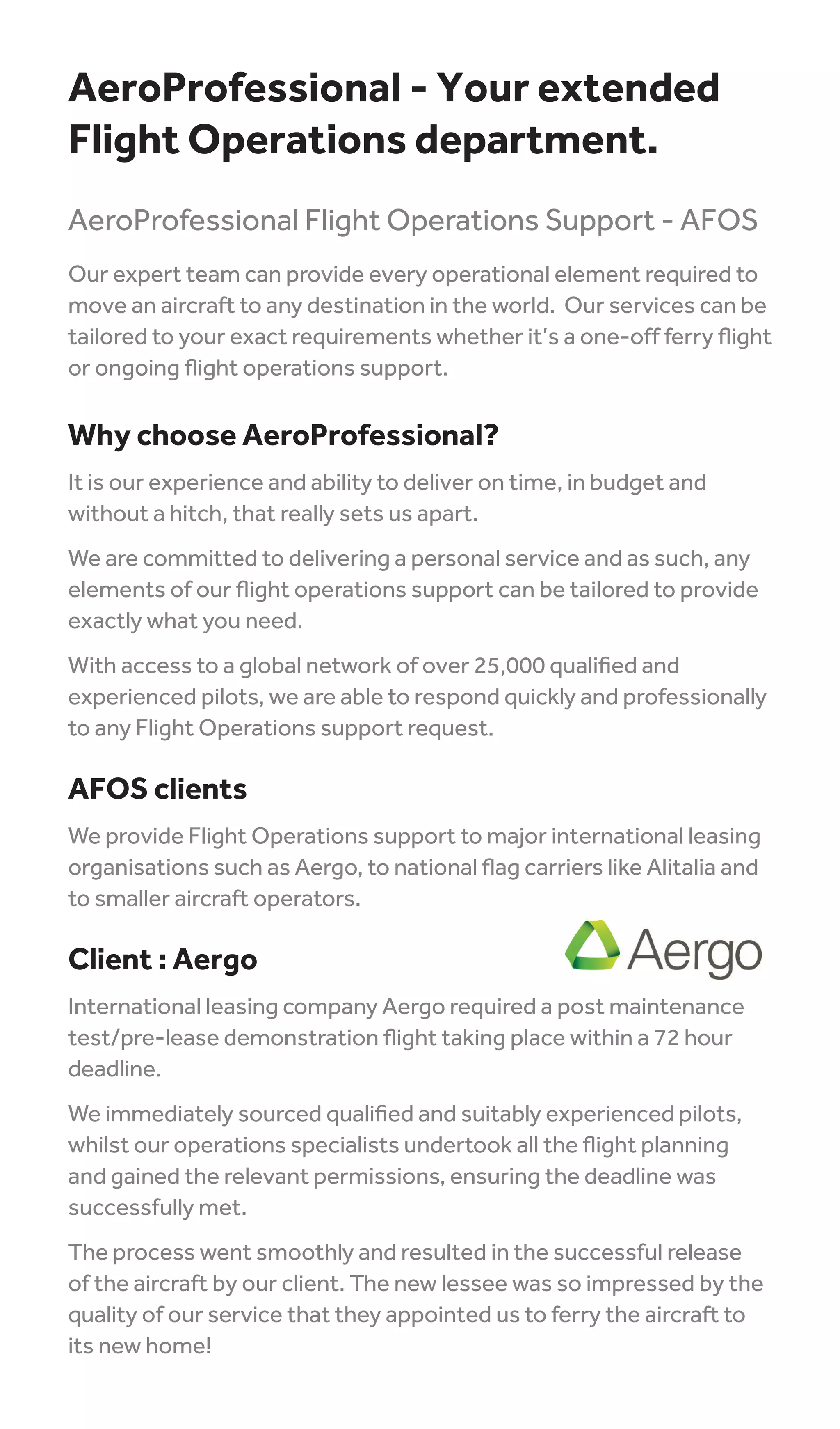 AeroProfessional Flight Operations Support | PDF