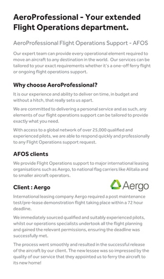 AeroProfessional Flight Operations Support | PDF