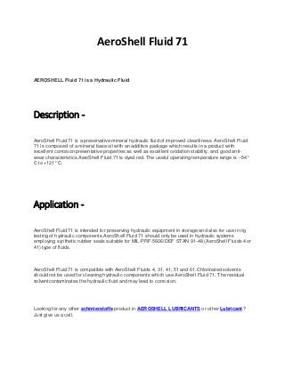 Aeroshell Fluid 71 | Schmierstoffe-online.com