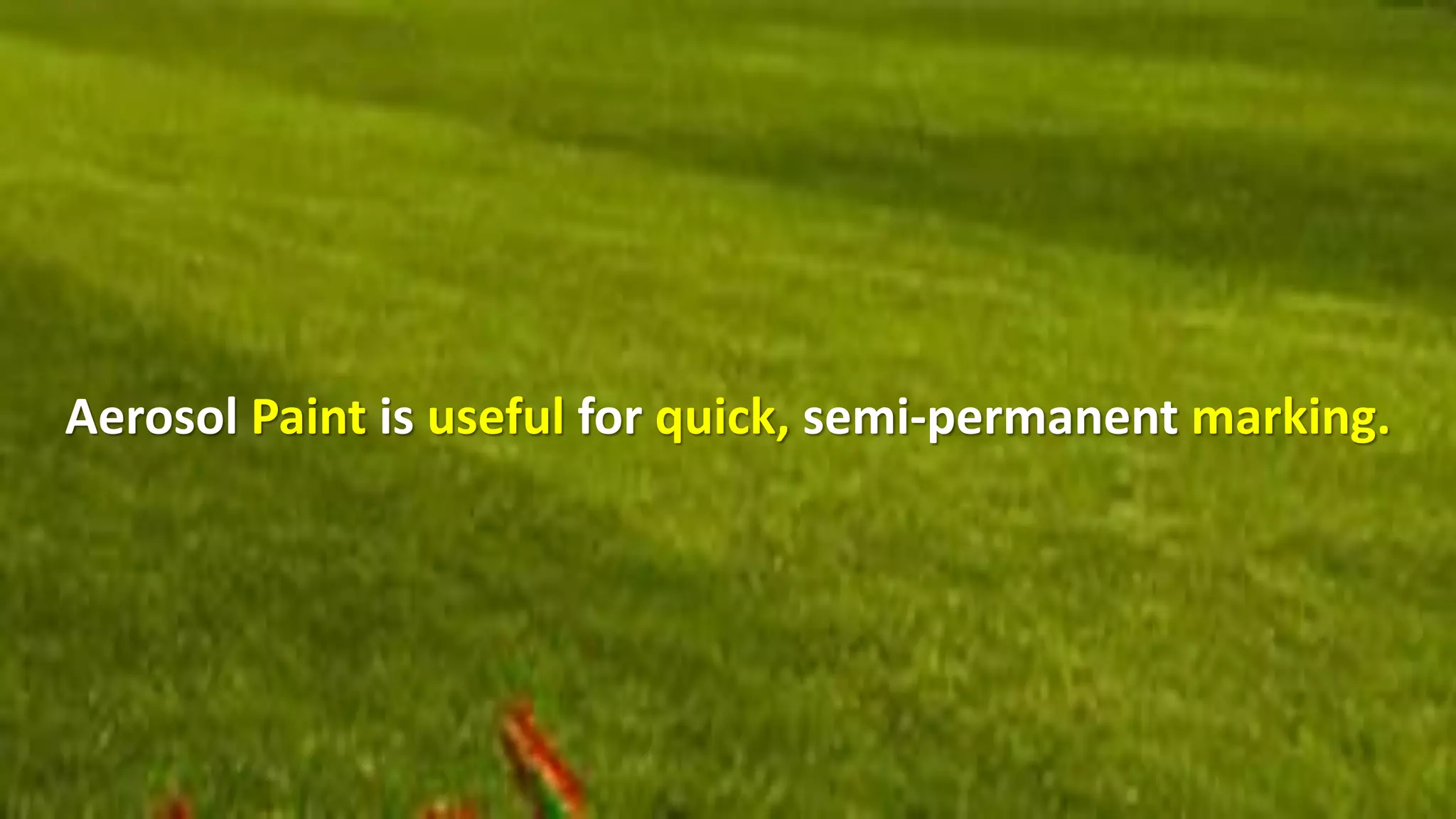 Aerosol marking paint | PDF