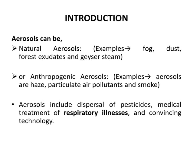 Aerosols | PPTX | Lung and Respiratory Health | Diseases and Conditions