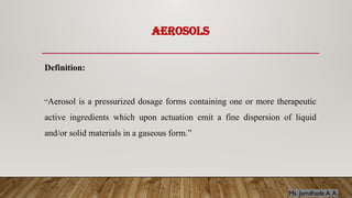 Pharmaceutical Aerosols Presentation Industrial Pharmacy | PPTX