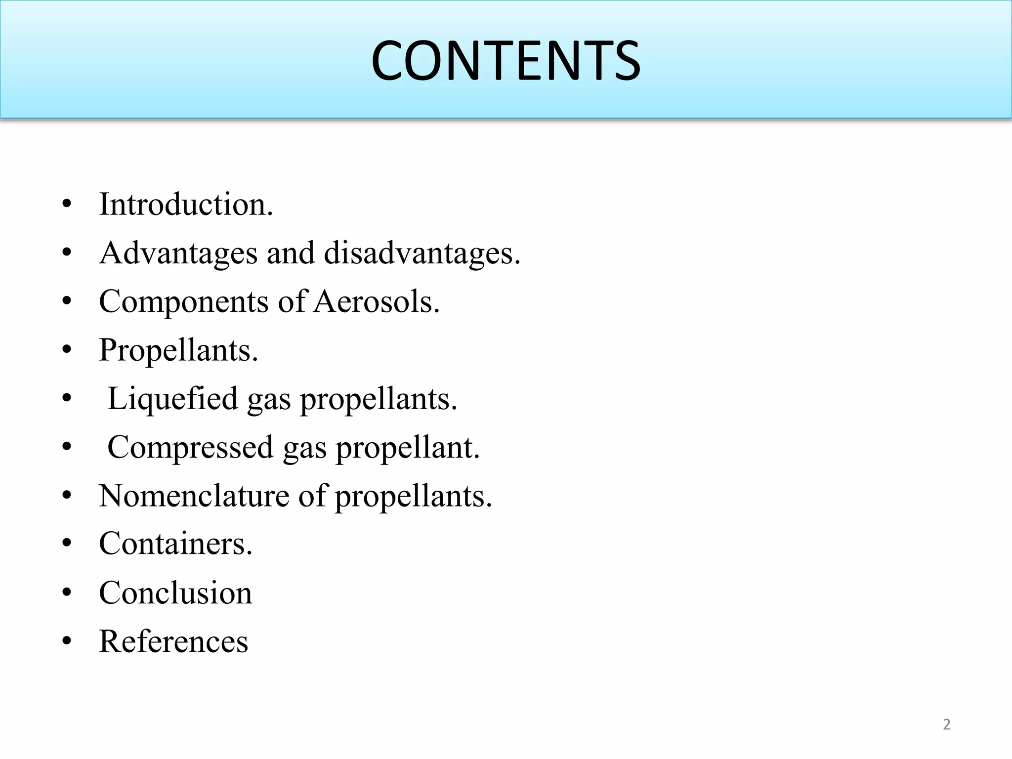 Aerosols containers and different propellants used | PPTX