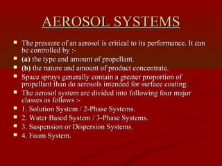 Aerosols formulation & Packaging | PPT