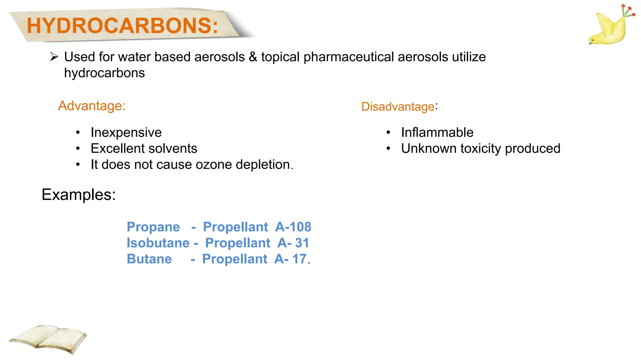 Aerosols, Propellants and types of propellants , Containers , types of ...