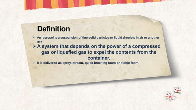 Aerosols Propellants And Types Of Propellants Containers Types Of Containers Pptx