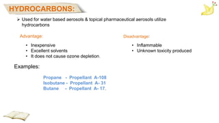 Aerosols, Propellants and types of propellants , Containers , types of ...