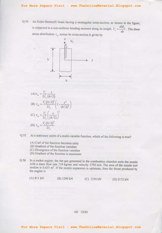 Aerospace engineering (ae) gate previous question paper 2007 download | PDF