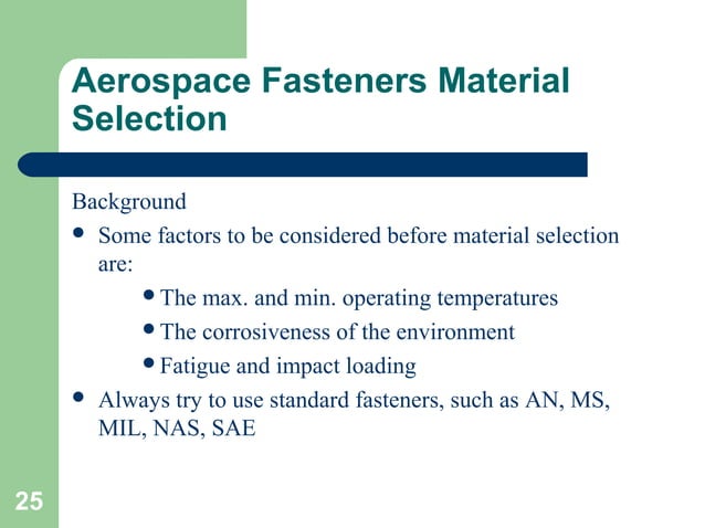 Aerospace fastener applications_part2_r2010 | PPT