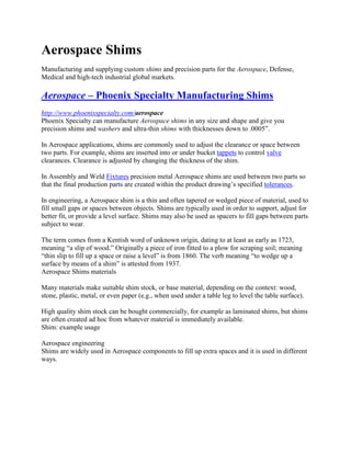 Aerospace shims | PDF