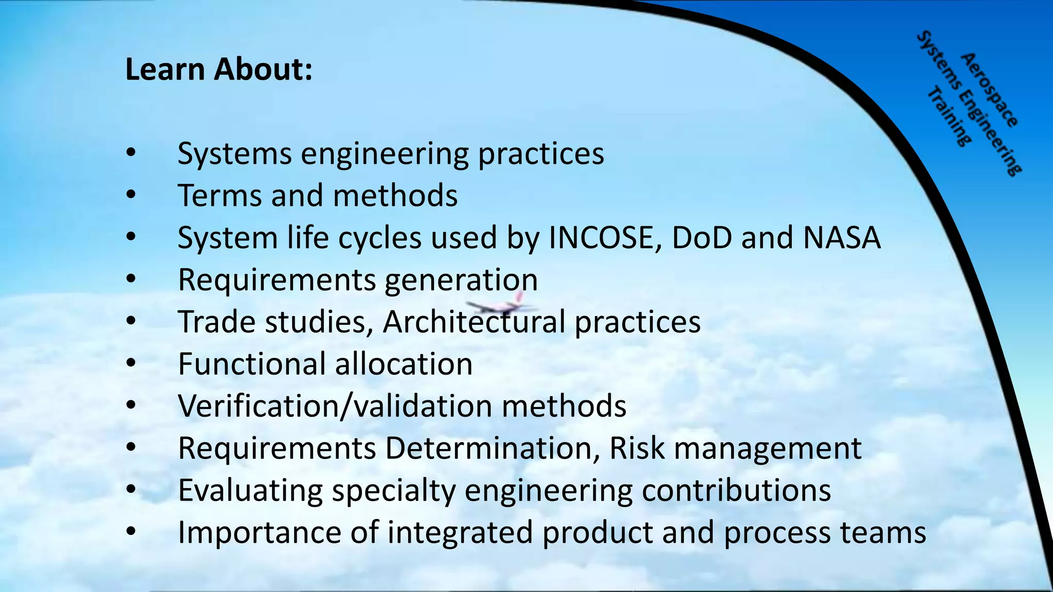Fundamentals of Systems Engineering, Aerospace Systems Engineering ...
