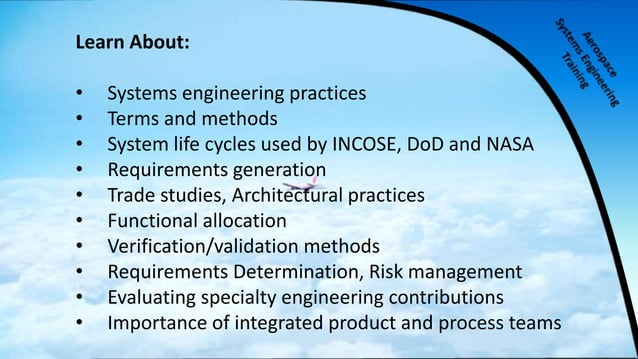Fundamentals of Systems Engineering, Aerospace Systems Engineering ...