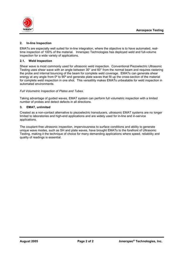 Aerospace testing | PDF