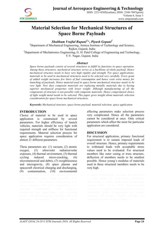 Aerospace Engineering & Technology vol 6 issue 3 | PDF