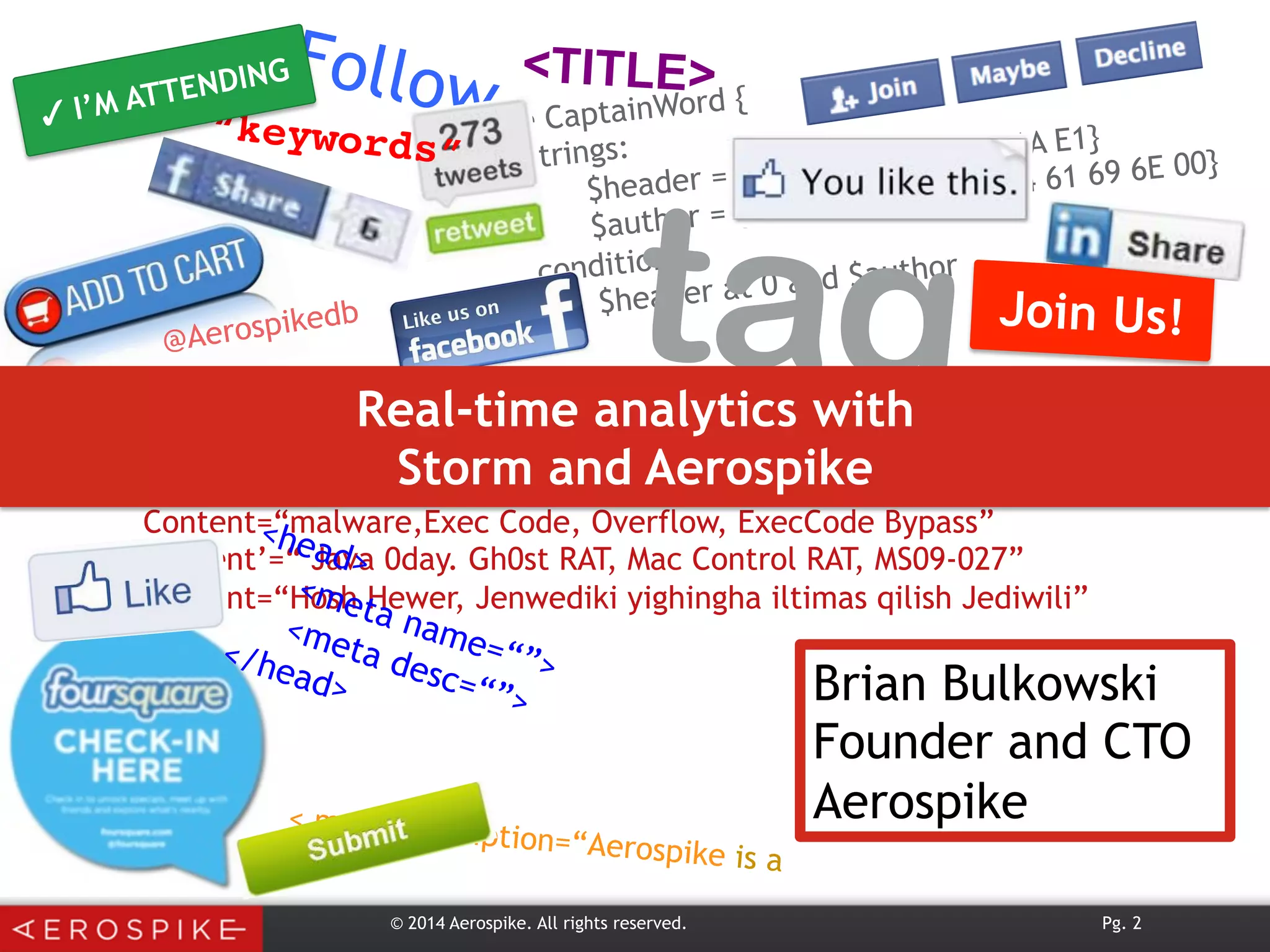 Aerospike DB and Storm for real-time analytics | PPT