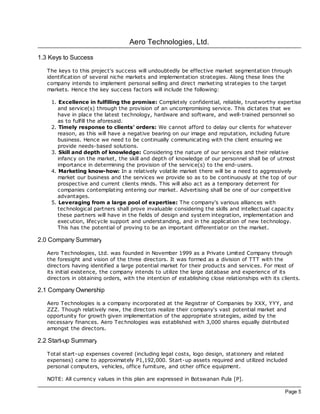 Aerotech business plan