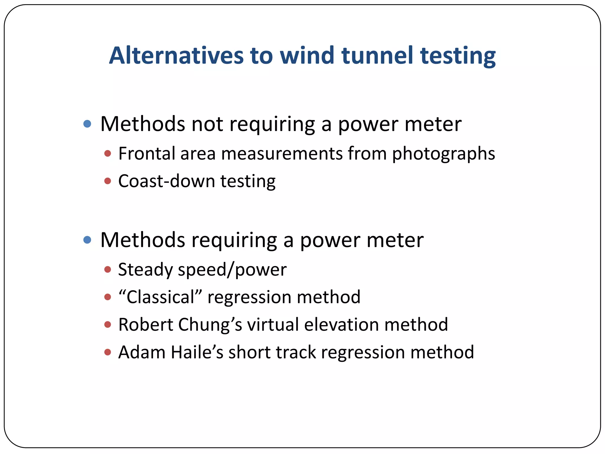 Aero testing without a wind tunnel | PPTX