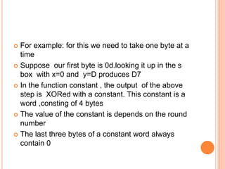 Aes(Advance Encryption Algorithm) | PPTX